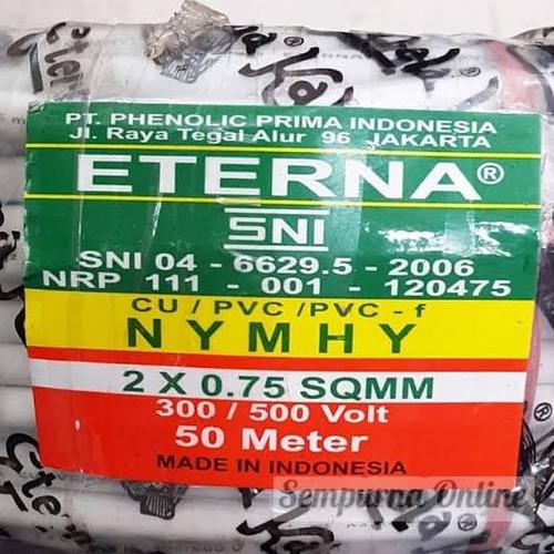 Jual Kabel Listrik Eterna NYMHY 2x0,75 2x0.75 mm Serabut SNI 2 x 0.75 - Kab. Bantul - sempu ...