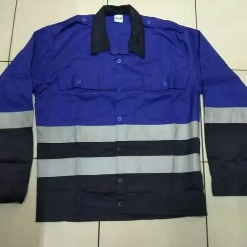 Jual Baju Kerja Safety Kombinasi / Baju Seragam Safety Kombinasi Biru ...