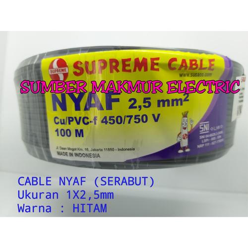 Jual CABLE NYAF 1X2,5mm / KABEL SERABUT 1X2,5mm Merk SUPREME - Biru ...