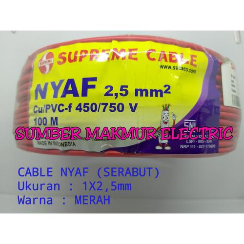 Jual CABLE NYAF 2,5mm / KABEL NYAF 2,5mm SUPREME (DIJUAL PER KELIPATAN 5) - Hitam - Jakarta ...