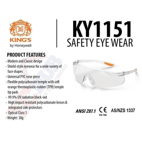 Jual GLASSES SAFETY KINGS/ KACAMATA SAFETY KINGS KY 1151 ORIGINAL KINGS ...