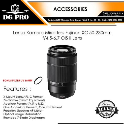 Jual Lensa Kamera Mirrorless Fujinon XC 50-230mm f/4.5-6.7 OIS II Lens - Jakarta Pusat - Indo ...