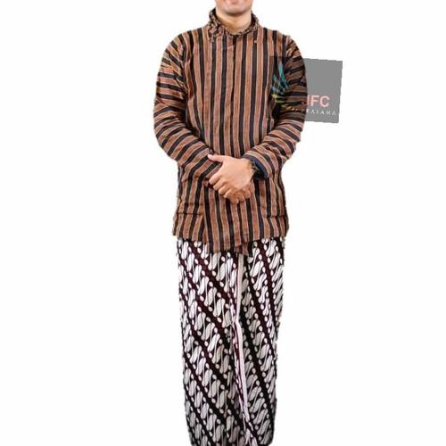 Jual Setelan Baju Jarik Surjan / Lurik Dewasa / Pakaian Adat Jawa ...