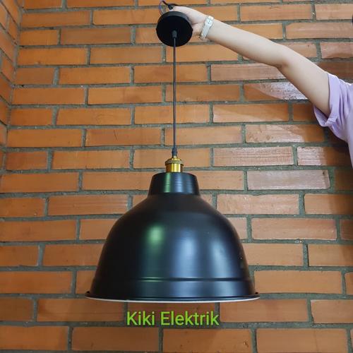 Jual Kap Lampu Gantung Hitam Diameter 38 cm ( Bahan Aluminium ) Fiting Besi - Jakarta Pusat ...