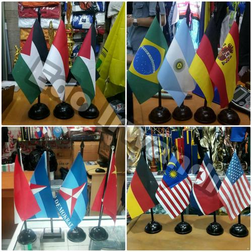 Jual Tiang Bendera Meja Kayu atau Bendera Meja Negara Ready Berkualitas ...