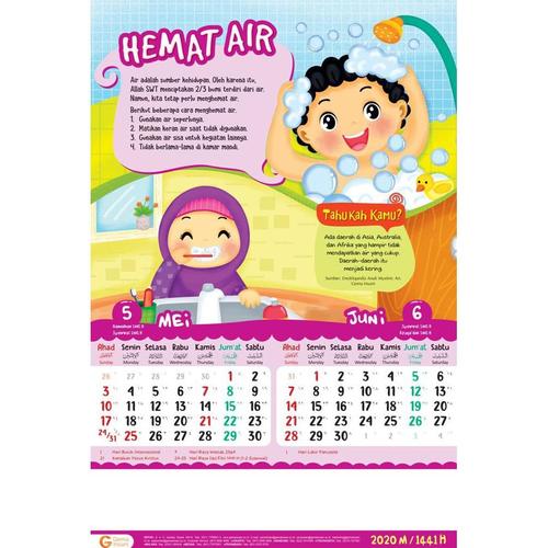 Jual Kalender Anak 2020 - Kalender Anak Muslim 2020 - Kalender Dinding ...