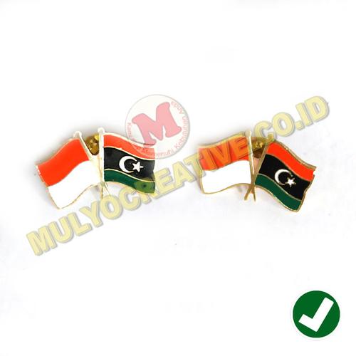 Jual Pin Bendera Persahabatan Indonesia Dan Libya Cross Flag Pin - Kab ...