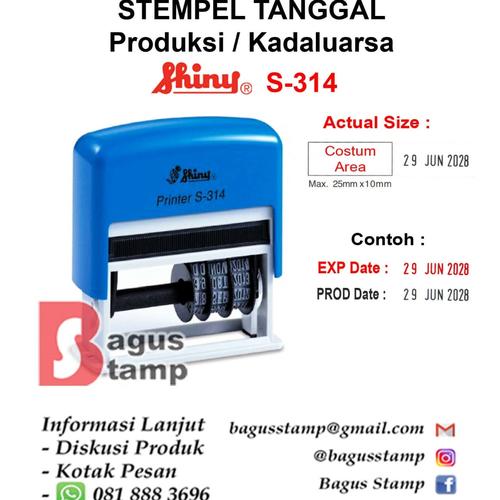 Jual Stempel Tanggalan Shiny S 314 / S-314 (Self Ink) Phrases & Dater ...