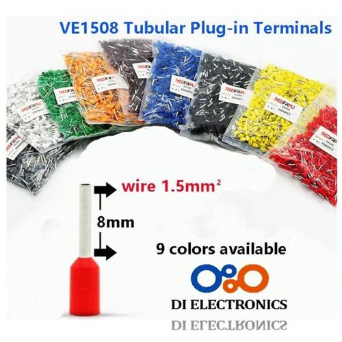 Jual E1508 Ferrules Skun Kabel 1.5mm Insulated Tubular Wire Crimp ...