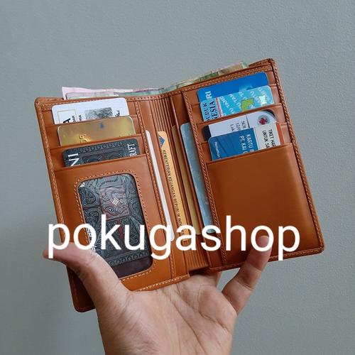 Jual DOMPET KULIT SAPI ASLI UNISEX 3/4 BIFOLD COKLAT TAN ASLI GARUT ...