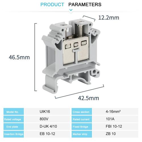 Jual UIK 16 Terminal block-Equivalent UK16N Phoenix Contact - JUISLKG16 ...