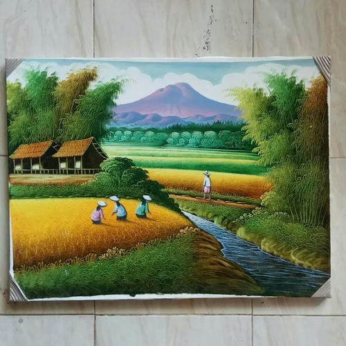 Jual lukisan lembaran pemandangan sawah - Kab. Gianyar - Srie painting ...