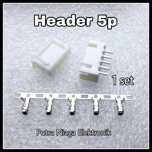 Jual (1 Set) Konektor Header 5 Pin 2.54mm JST XH 5p Male Female Inner ...