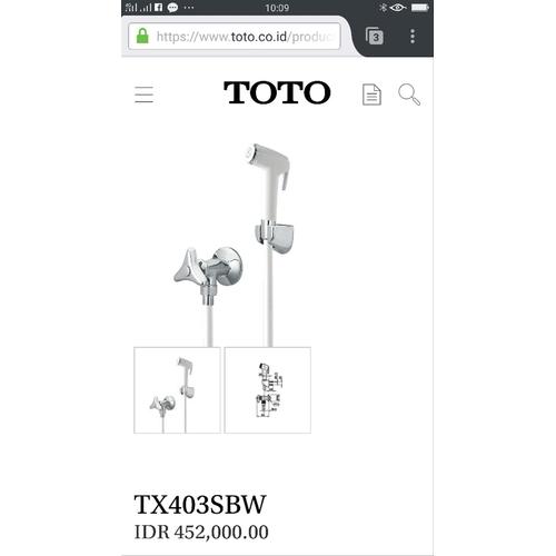 Jual tx 403 sbw jetshower toto warna putih with stop valve tx 403 sv1 ...