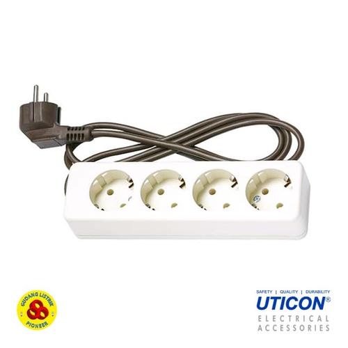 Jual Uticon Stop Kontak 4 Lubang + Kabel ST-148C Terminal Soket Kabel 1 ...