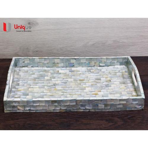 Jual Nampan baki tray kayu lapis Kerang biru muda ukuran 21x32 - Biru ...