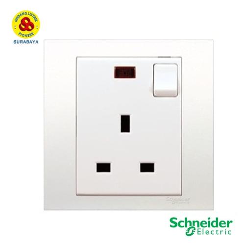 Jual Schneider Stop Kontak AC Vivace KB15N Dengan Neon Socket Outlet 3 ...