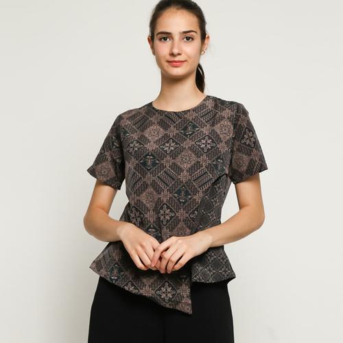 Jual Samsara Blouse Batik Tangan Pendek - Nivriti - Grey - Kab. Bandung ...