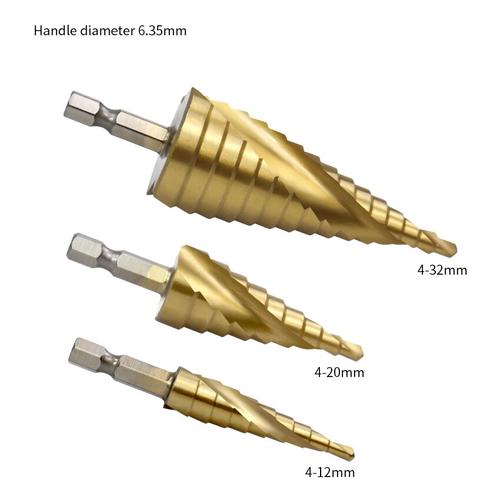 Jual HSS Titanium Langkah Bor Bit 3 Pcs Bor Bit Set Kerucut Lubang ...