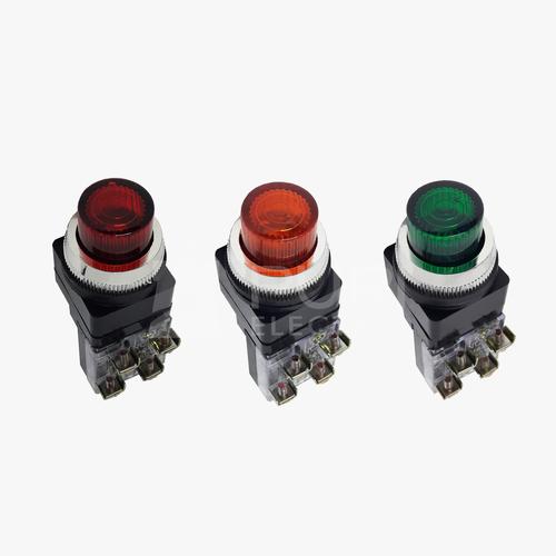 Jual Push Button LED Model Hanyoung 30mm 1NO+1NC DV PB30-11D - Merah ...