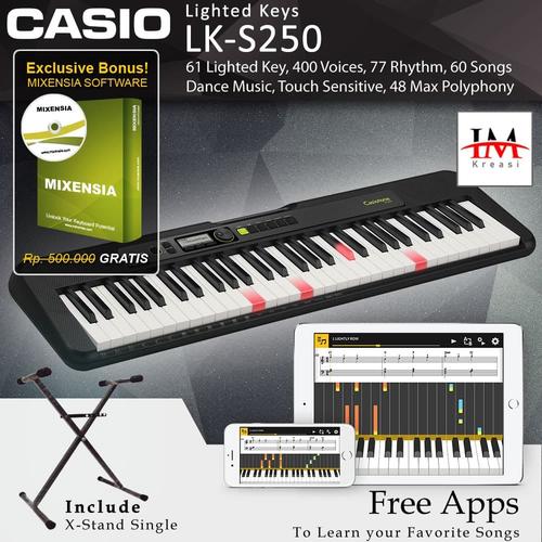 Jual Keyboard Casio LK-S250 / LKS250 With Xstand Lighted Key Garansi ...