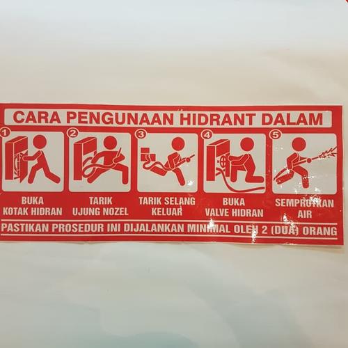 Jual STICKER GLOSSY LAMINATING CARA PENGGUNAAN HYDRANT 50X20CM LABEL K3 ...