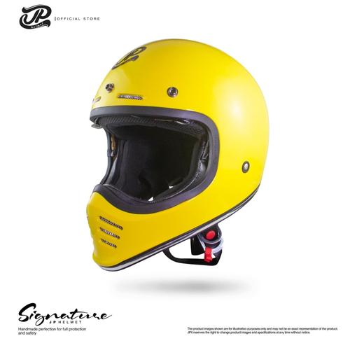 Promo Helm JP Retro Signature Solid Yellow Lemon Gloss/Black - L Cicil ...
