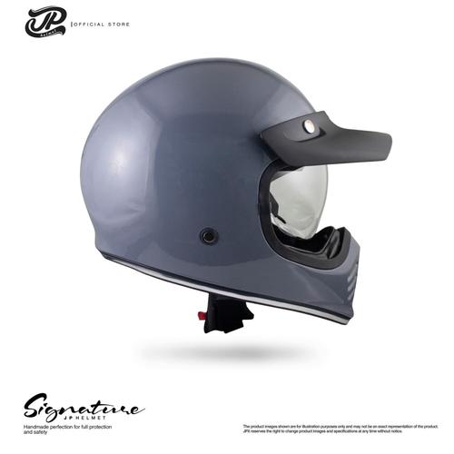 Promo Helm JP Retro Signature Solid Dark Grey Gloss/Black - L Cicil 0% ...