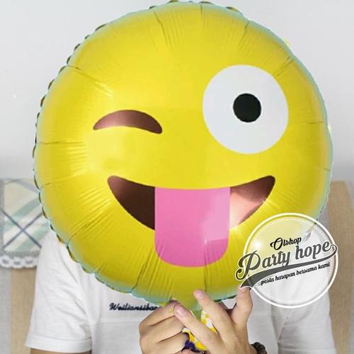 Jual balon foil emoji melet / balon emoticon / balon emoji melet ...