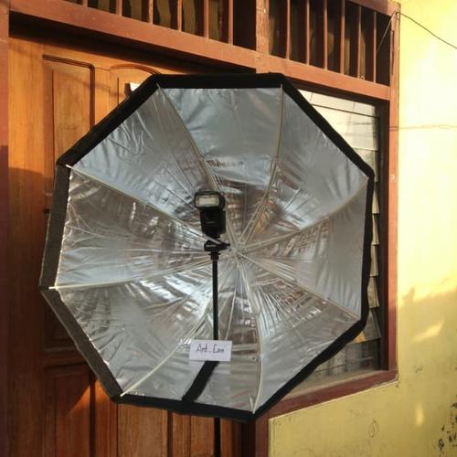 Jual payung umbrella softbox octagon 80cm lampu flash studio photo ...
