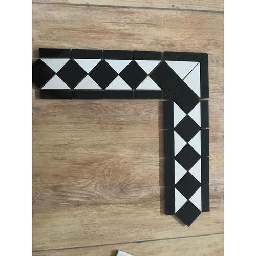 Jual Listello 12x30 hitam putih border lantai HT Ellagress - Putih ...