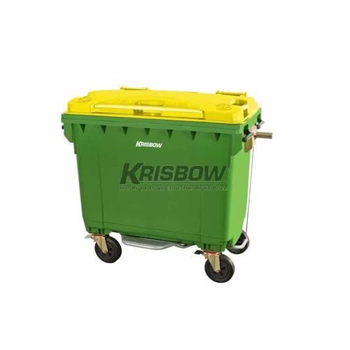 Jual TEMPAT SAMPAH 660L HIJAU KRISBOW/DUSTBIN 660L GREEN PEDAL & YELLOW ...