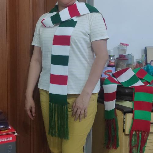 Jual syal syall scarf shawl rajut natal wool merah putih hijau besar ...