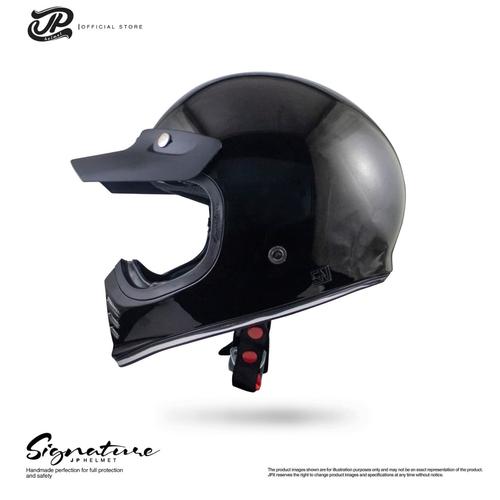 Promo Helm JP Retro Signature Solid Black Metallic/Gold - XL Cicil 0% ...