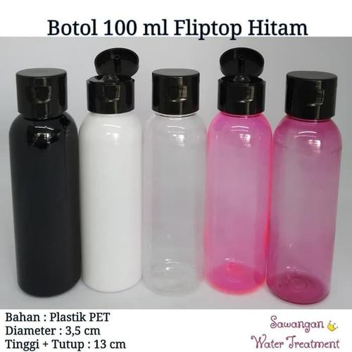 Jual Botol 100 ml Fliptop HITAM / Botol Fliptop HITAM 100ml - Botol ...