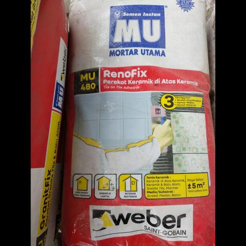 Jual Semen Lem MU 480 Mortar utama Perekat Keramik Di Atas Keramik 25Kg ...