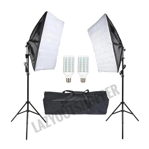 Jual Paket lighting studio softbox light stand dengan lampu led ...