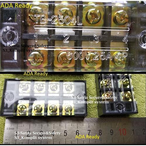 Jual Besar TB 2504 25A Terminal Baut Blok TB2504 block 4 jalur kabel ...
