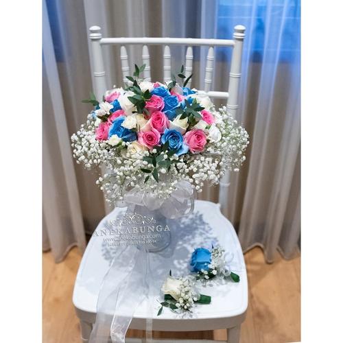 Jual Buket Bunga Wedding Mawar Asli Fresh Hand Bouquet Rose Flower ...