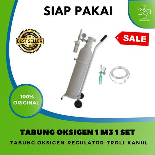 Jual Tabung Oksigen 1m3 SIAP PAKAI LENGKAP -regulator, oksigen, isi, troli - Jakarta Utara ...