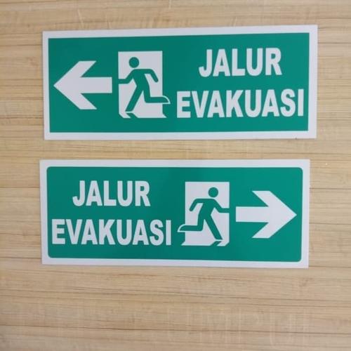 Jual SIGN PLAT K3 RAMBU SAFETY JALUR EVAKUASI KANAN ATO KIRI UK 10X30CM ...
