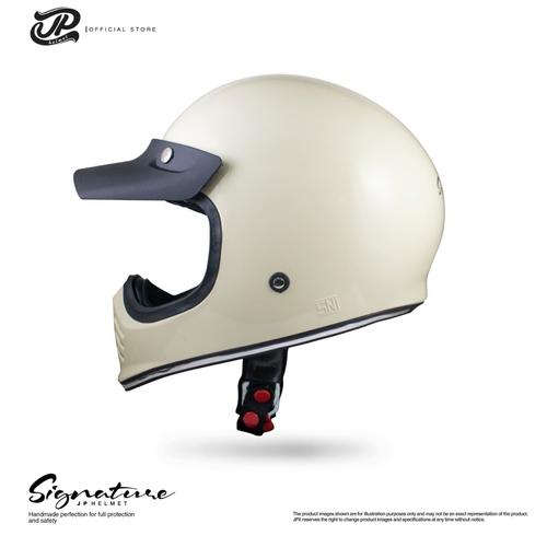 Promo Helm JP Retro Signature Solid White Cream Doff/Black Cicil 0% 3x ...