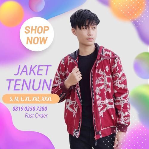 Jual Jaket Bomber Hoodie Pria Kain Tenun Ikat Troso Motif Sumba - Kab ...