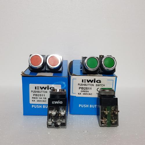 Jual Push Button Ewig PB2511 6A 250V 25mm 4 Kaki Hijau / Merah - Merah ...