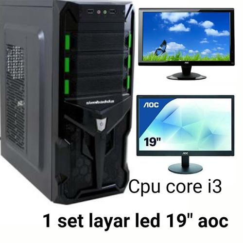 Jual CPU RAKITAN PC CORE I3 RAM 8 GB HDD 500 GB + MONITOR 19 IN SPC ...