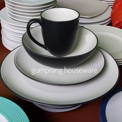 Jual Dinner set piring makan hitam graphite mangkok mug hitam noritake ...