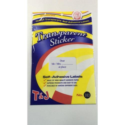 Jual LABEL T&J TRANSPARENT 103 - Jakarta Barat - TJLABELS | Tokopedia
