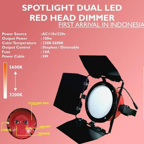 Jual Spotlight LED Red Head 100watt Video Light Studio Lighting Lampu ...