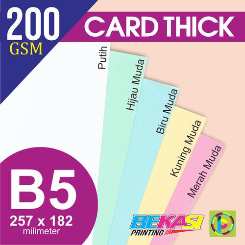 Jual Kertas Karton TIK / Card Thick 200 GSM B5 182x257 mm - Putih, Free ...