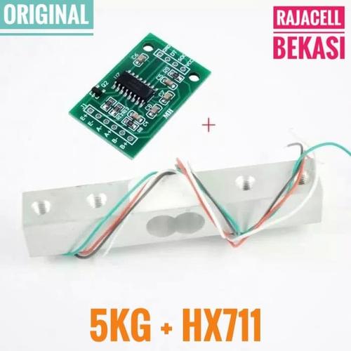 Jual Weight Sensor Load Cell 5Kg Sensor Berat + HX711 24bit Driver ...